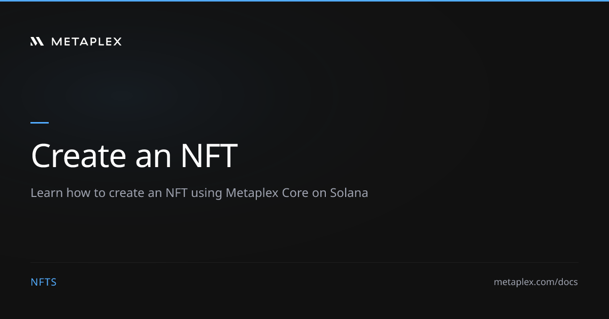 Create an NFT | NFTs